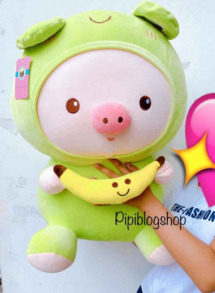 Heo bông cosplay ếch (70cm, 1m) - Shop Gấu Bông Pipi Blog Shop